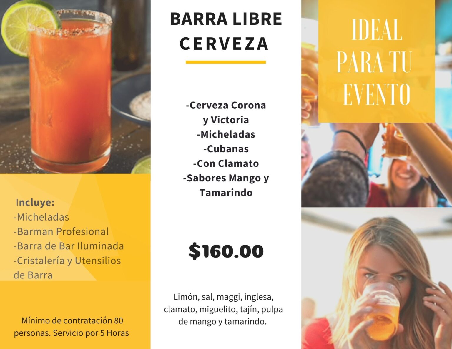 Bebidas y barra libre - Eventos Autor